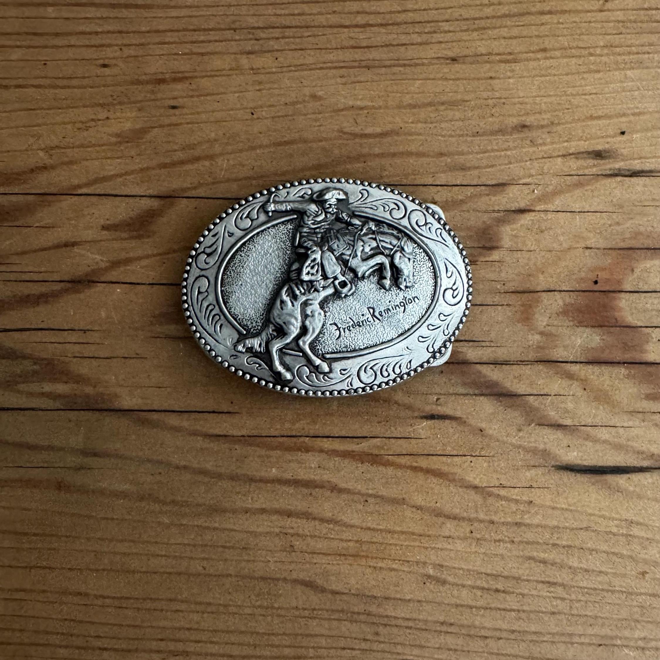 Vintage Frederic Remington "the Bronco Buster" Belt Buckle - Etsy