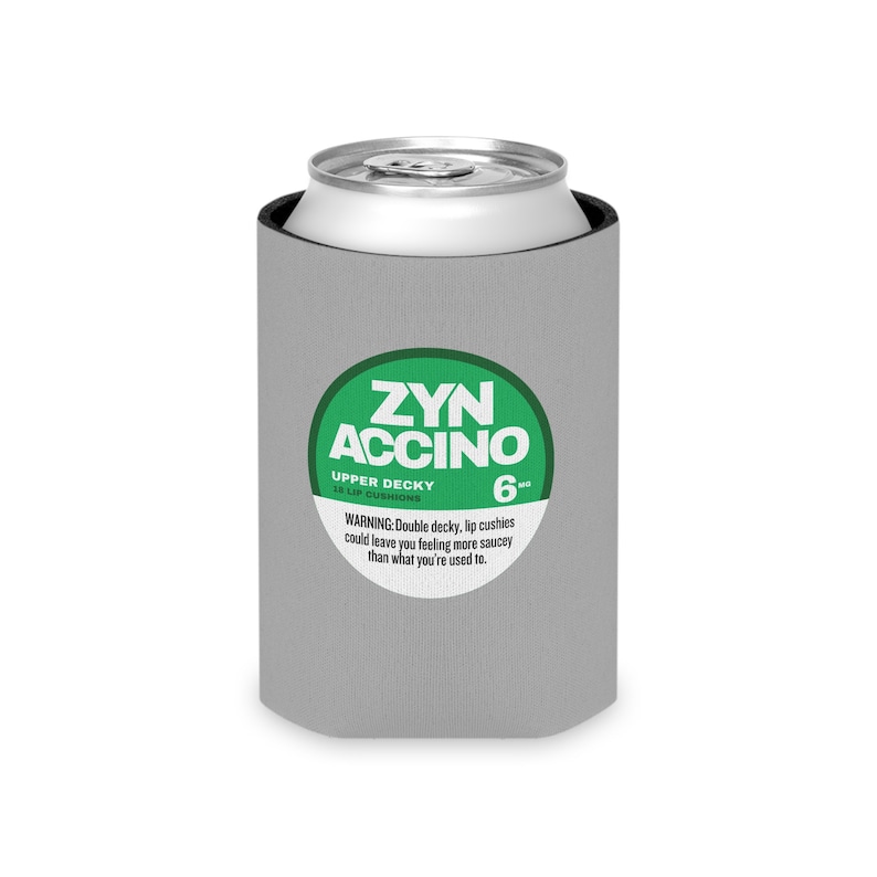 ZYN Can Cooler Funny Koozie Sleeve Zynaccino Beverage Cooler Sleeve ...
