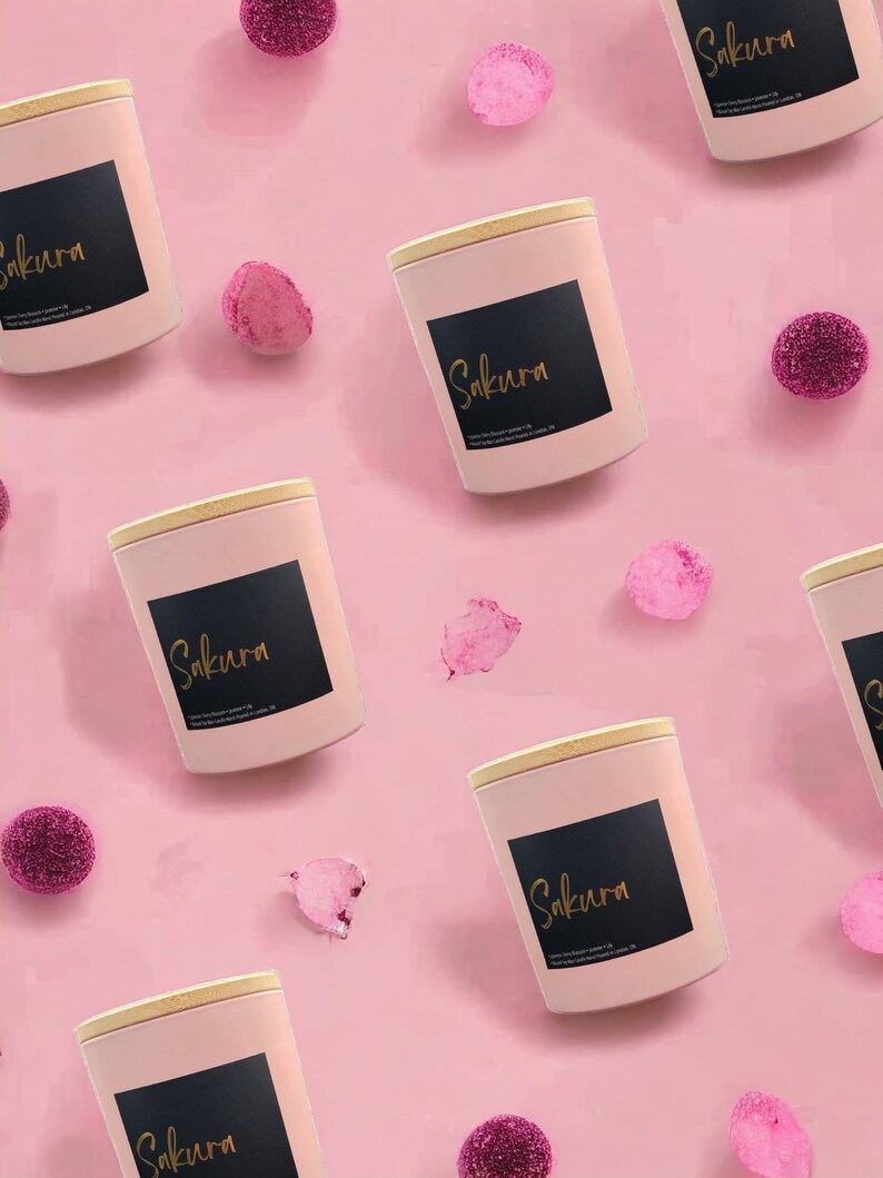 Sakura | Natural Soy Wax Candle | Cherry Blossoms Scented Candle ...