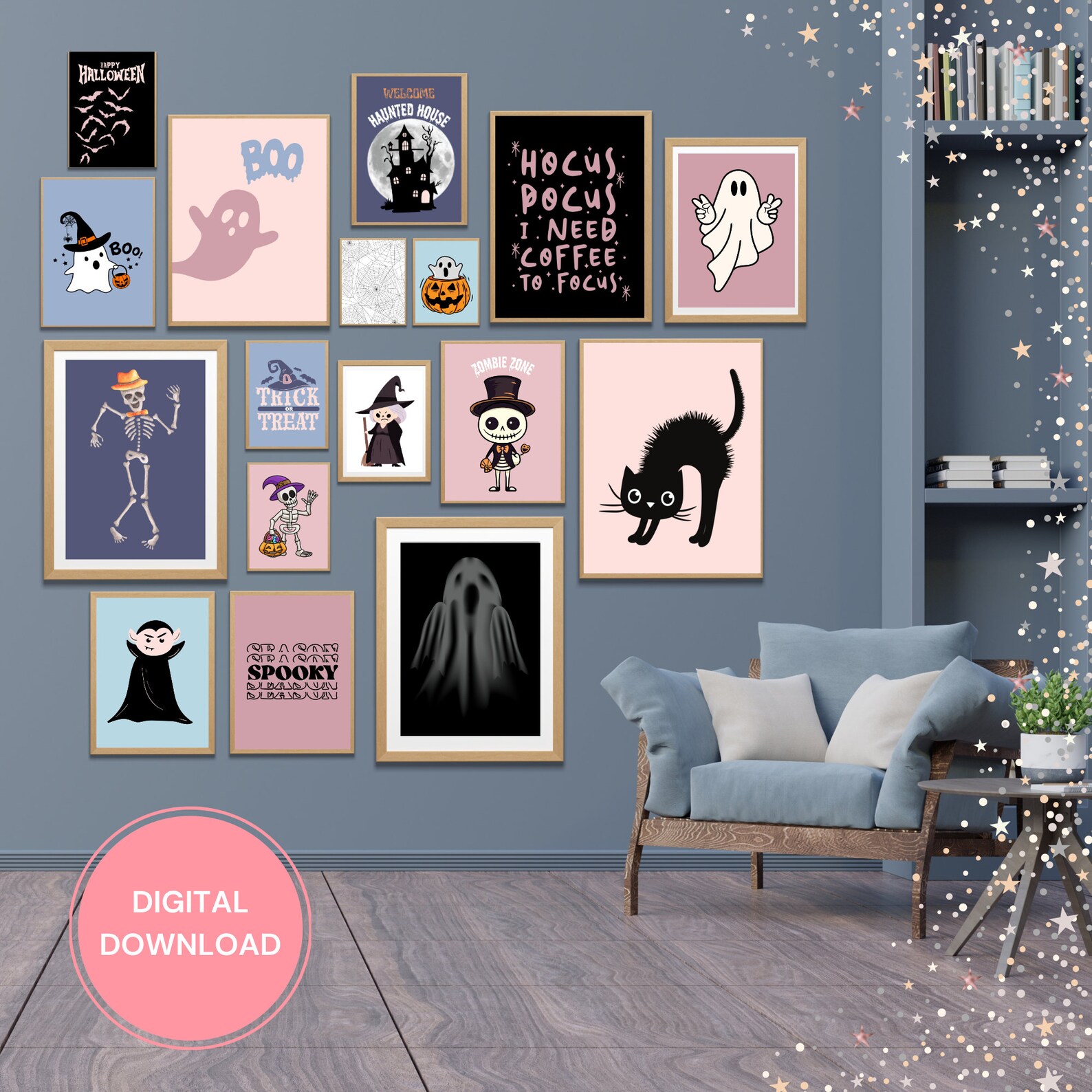 Boho Kids Halloween Decor Set of Prints, Halloween Mega Bundle, Kids ...