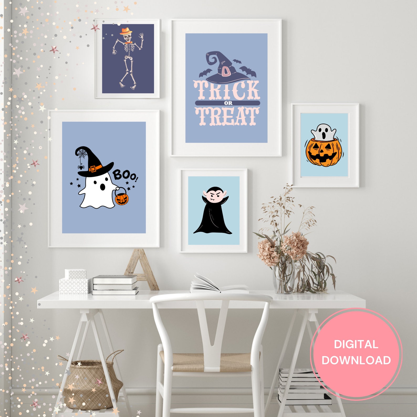 Boho Kids Halloween Decor Set of Prints, Halloween Mega Bundle, Kids ...
