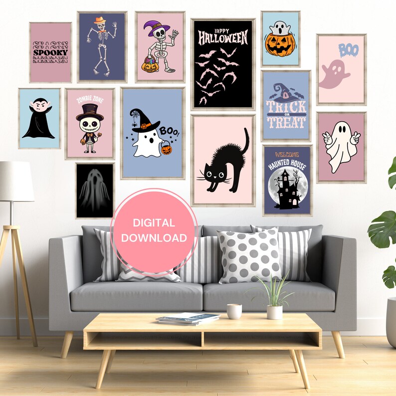 Boho Kids Halloween Decor Set of Prints, Halloween Mega Bundle, Kids ...
