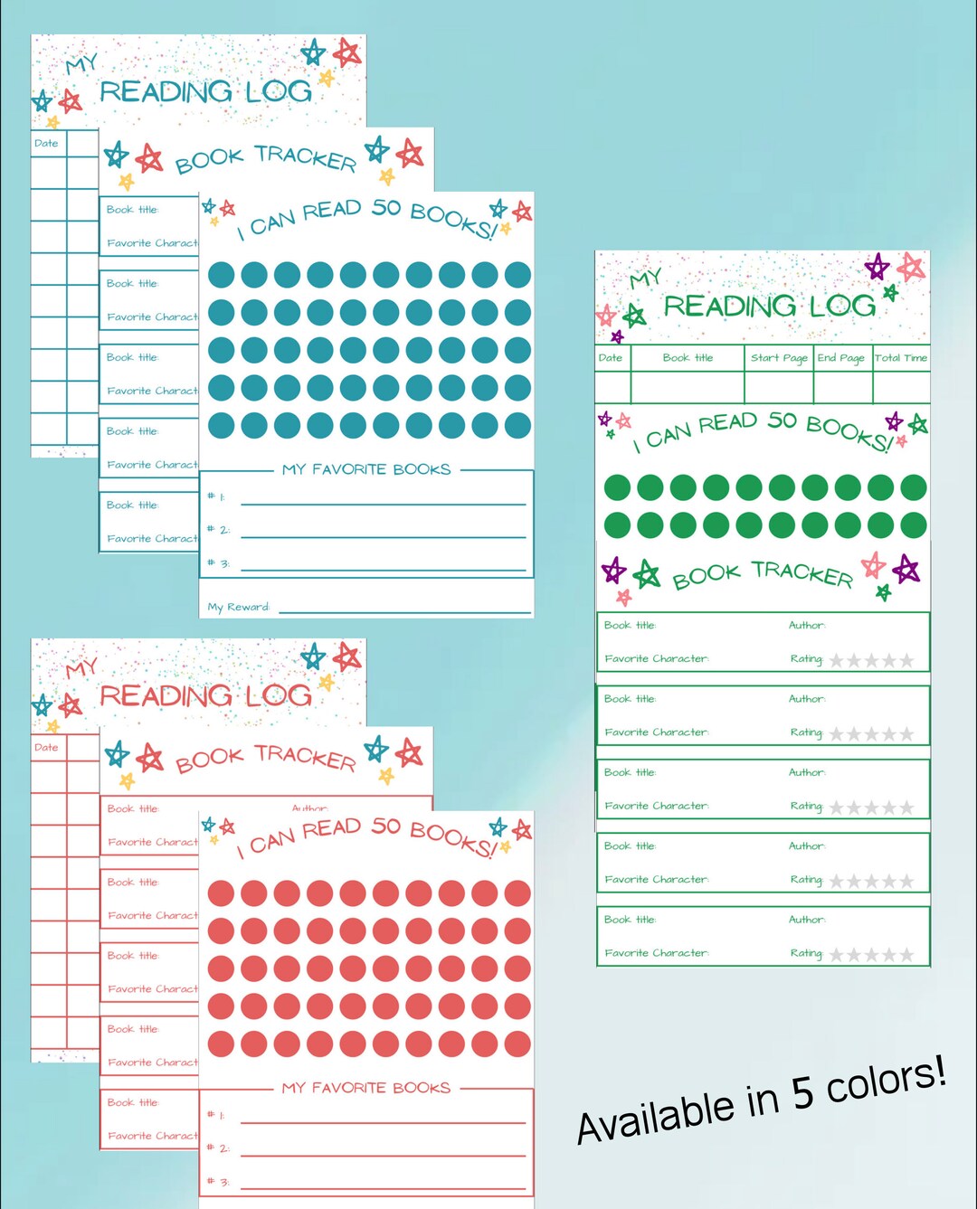 Kid’s Reading Log; Reading Journal; Reading Log Printable; Reading Log ...