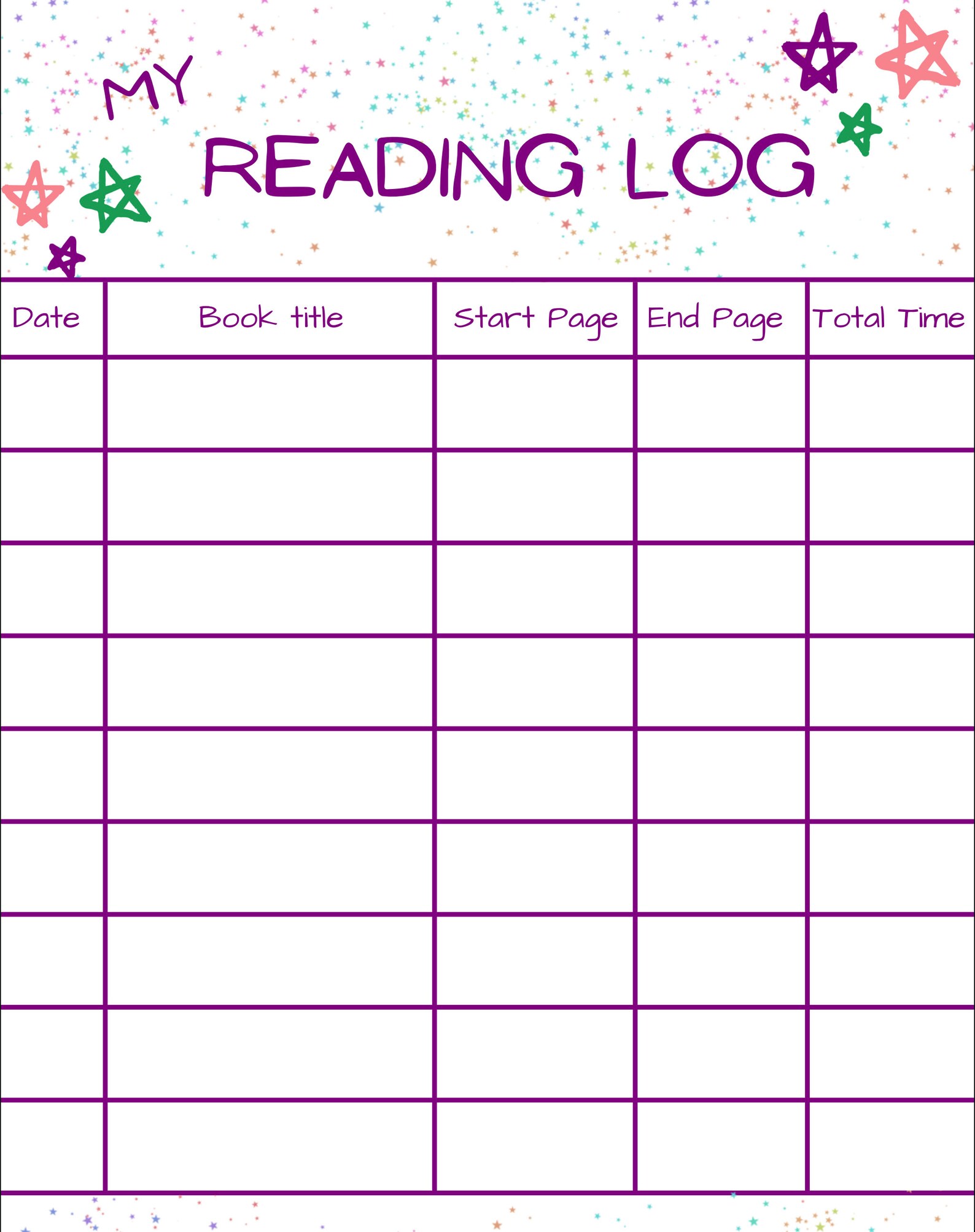 Kid’s Reading Log; Reading Journal; Reading Log Printable; Reading Log ...