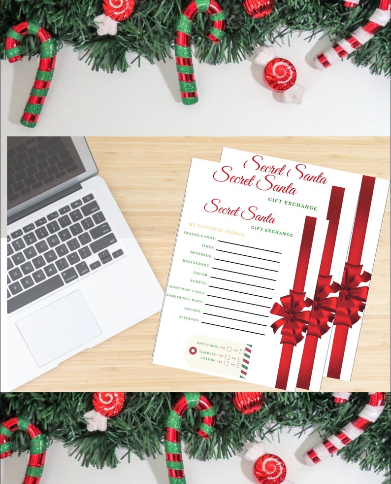 Secret Santa Questionnaire; Secret Santa Spanish - Etsy