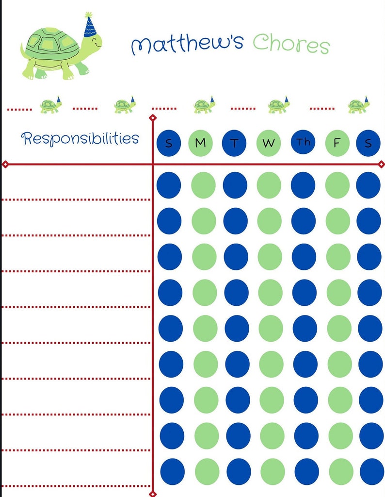 Kid's Chores List; Chore Chart Printable; Chore Chart PDF; Kids Chore ...