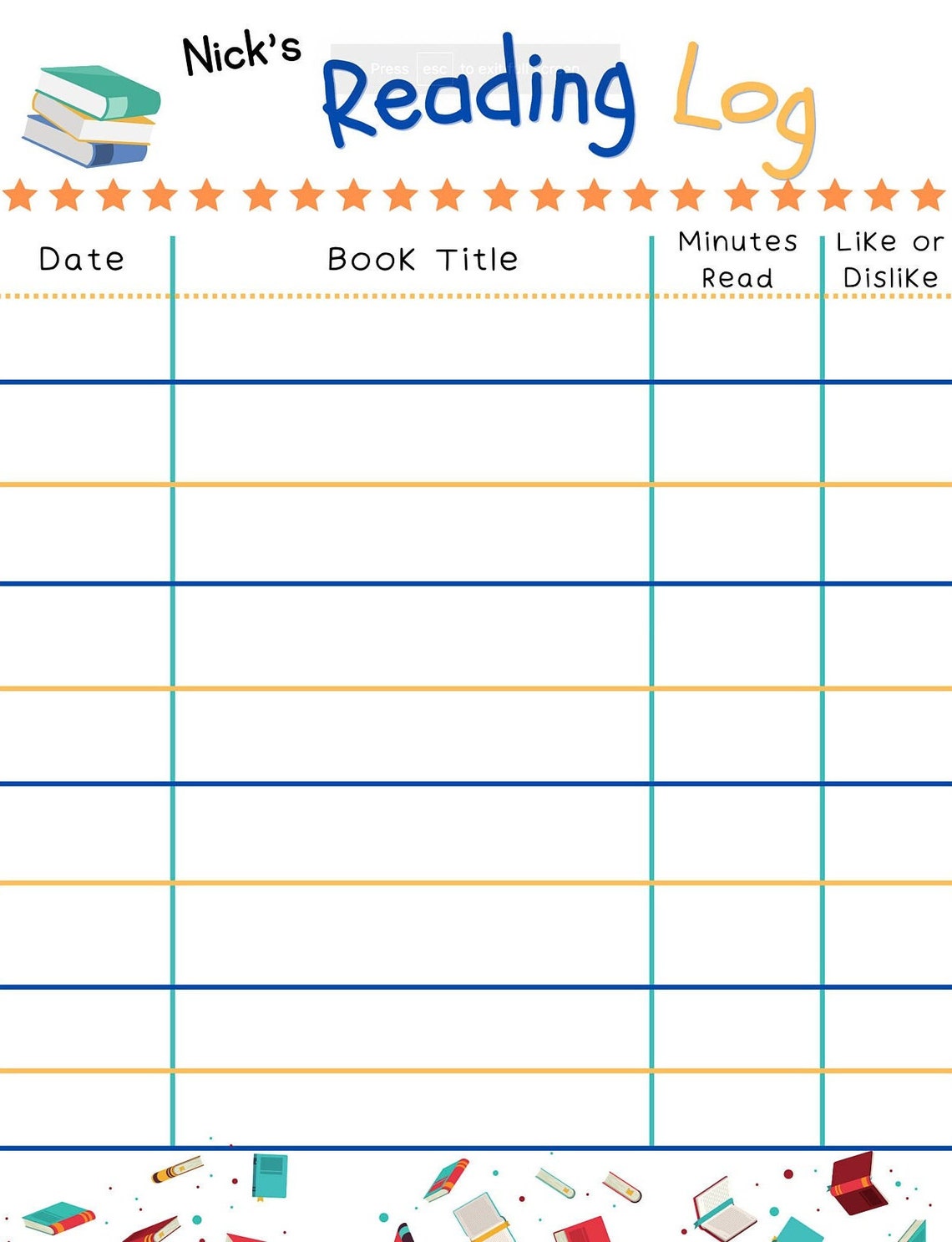 Reading Log Kids; Reading Log Tracker; Reading Log 2023; Reading ...