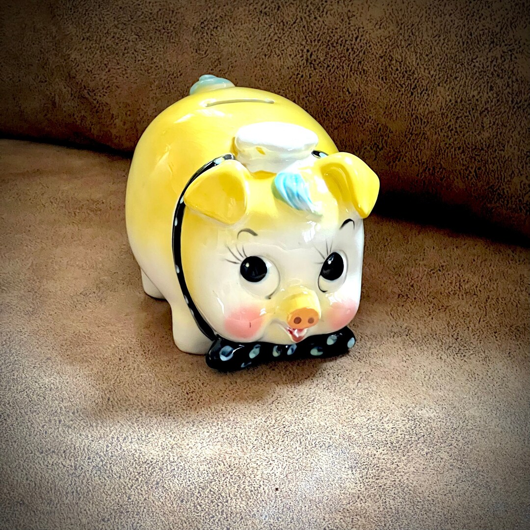 1950s Happy Pig Ceramic Piggy Bank by Westpac - Etsy