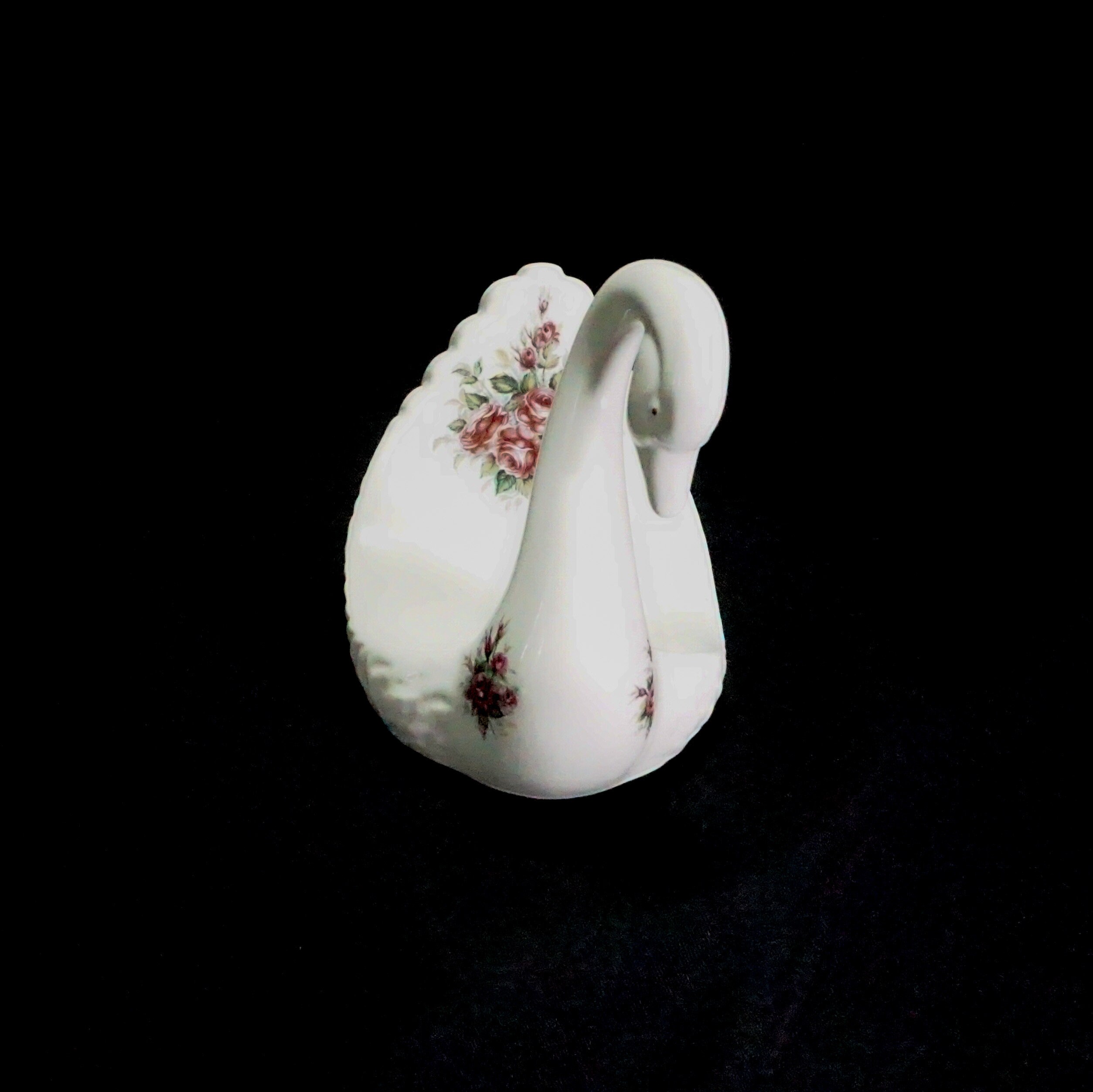 1970s Ceramic Swan With Rose Motif, by VB Athena - Etsy