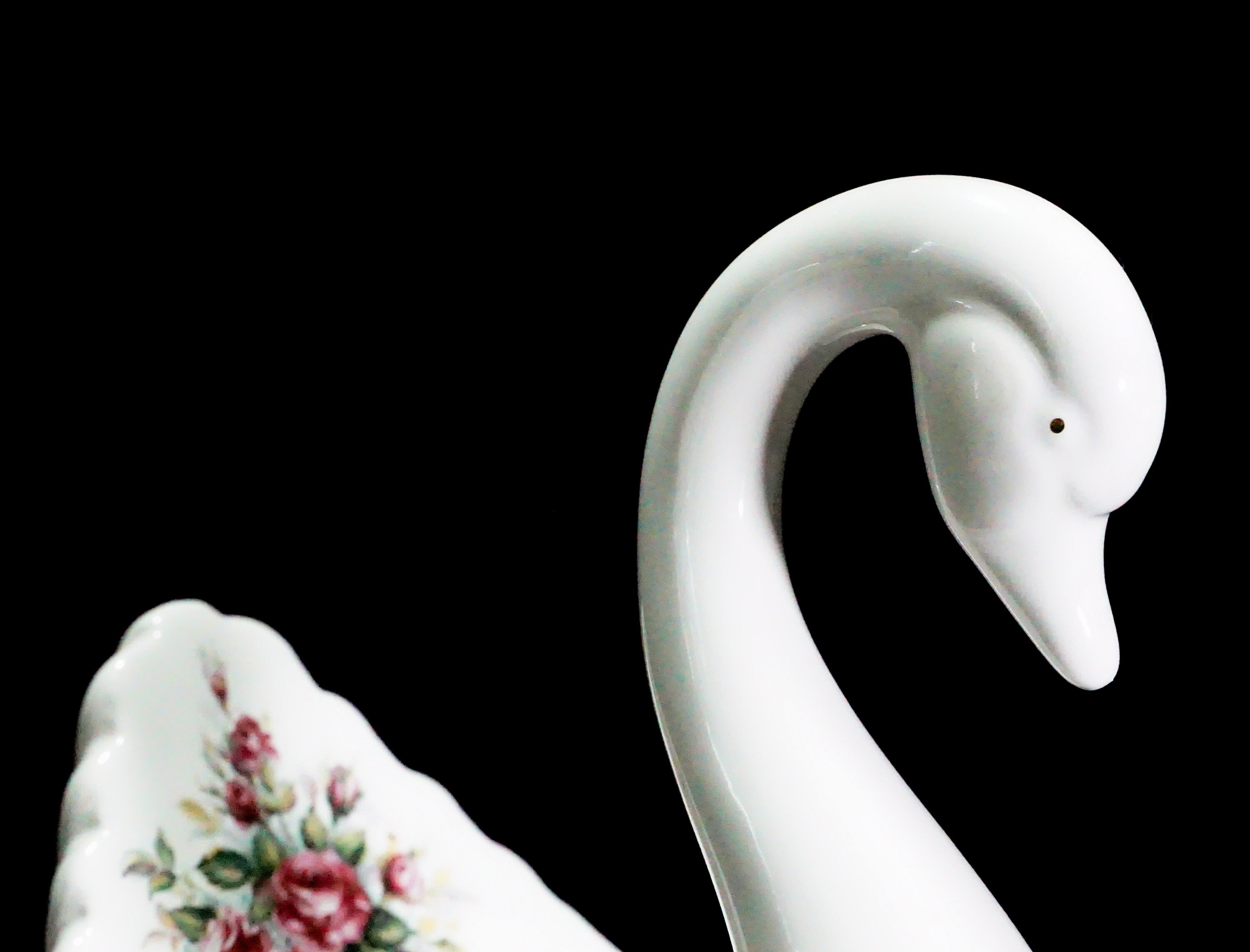 1970s Ceramic Swan With Rose Motif, by VB Athena - Etsy