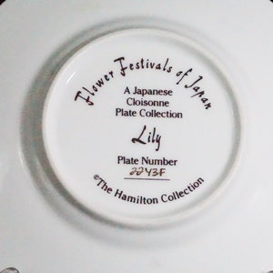 Cloisonné on Porcelain Lily Plate, Flower Festivals of Japan, the ...