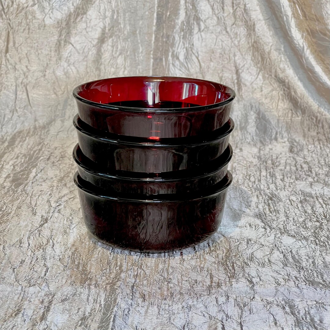 Festive Ruby Red Small Bowls, Arcoroc France, Set of 4 - Etsy