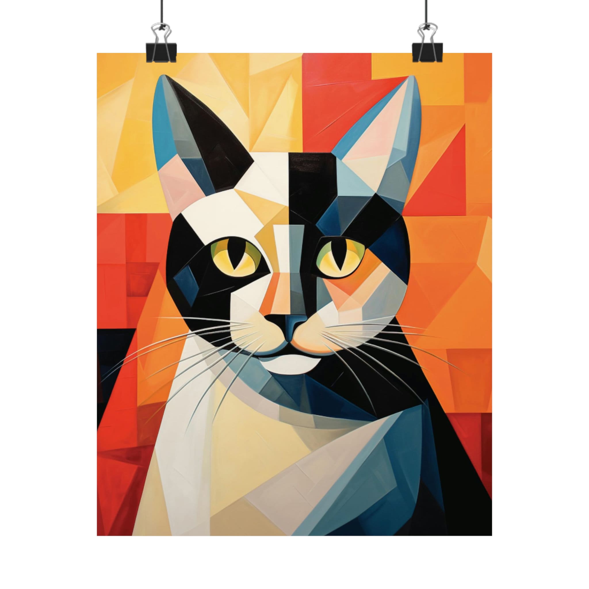 Picasso Style Cubist Cat Portrait, Printable Wall Art, Pablo Picasso ...
