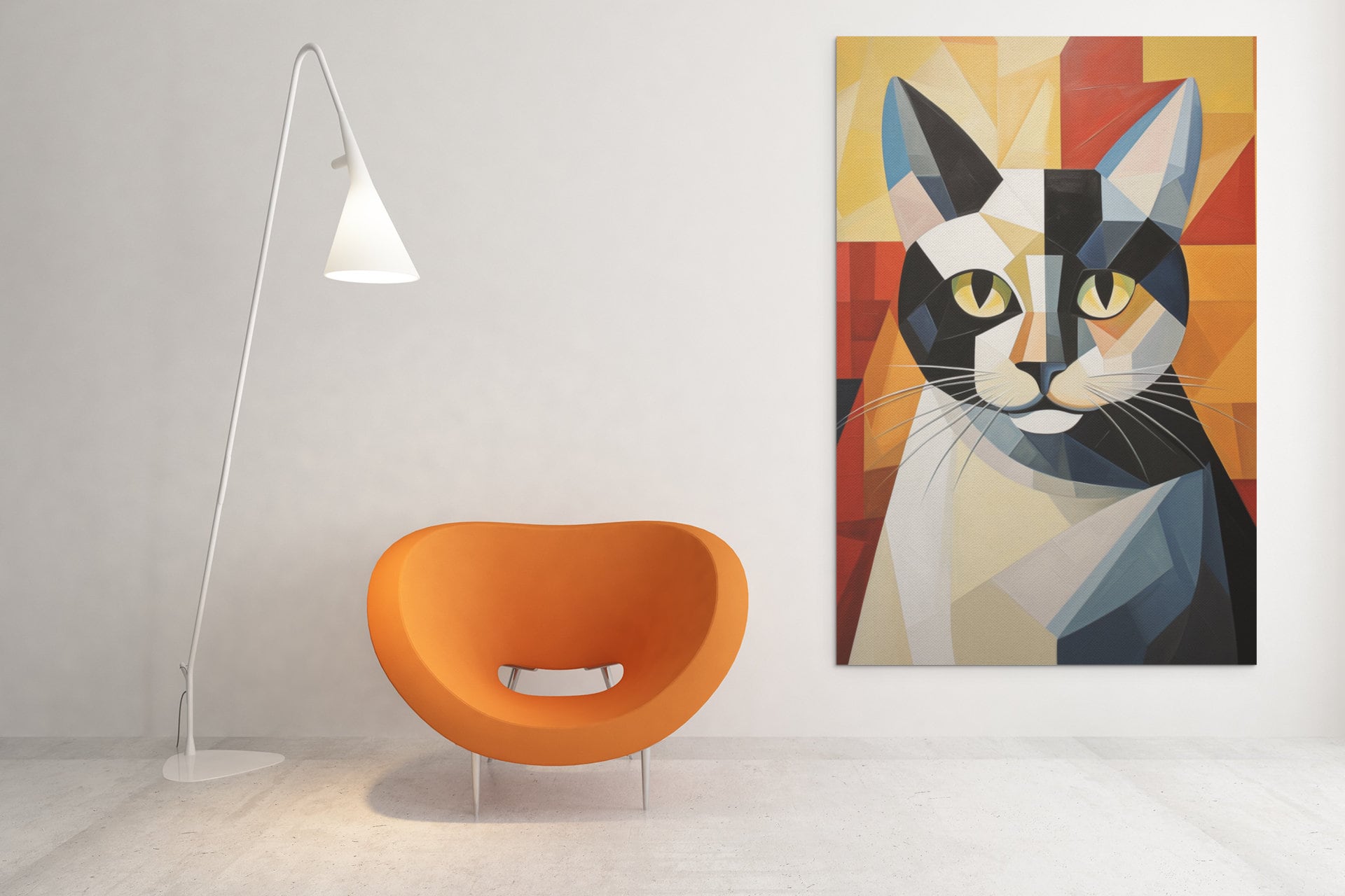 Picasso Style Cubist Cat Portrait, Printable Wall Art, Pablo Picasso ...