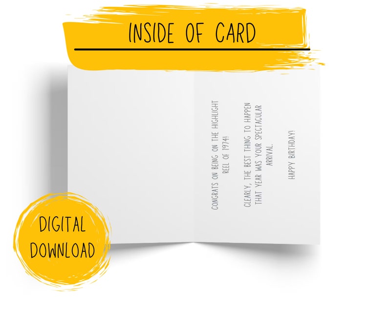 Printable Birthday Card, Happy Birthday 1974, Birthday Card Born in ...