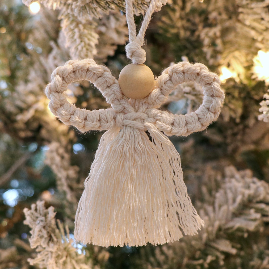 Macrame Christmas Ornament | Boho Christmas Decor | Angel Ornament - Etsy