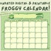 Kawaii Frog, Cute Froggy, Undated Digital Calendar/planner, Printable ...