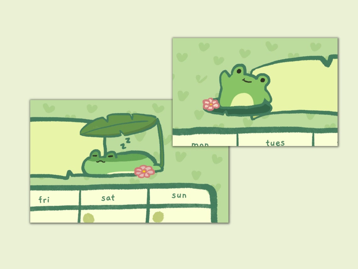 Kawaii Frog, Cute Froggy, Undated Digital Calendar/planner, Printable ...
