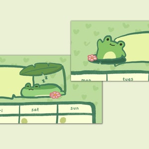 Kawaii Frog, Cute Froggy, Undated Digital Calendar/planner, Printable ...
