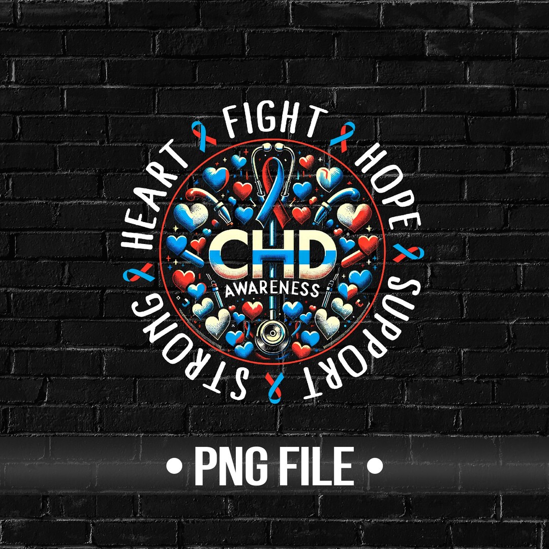 CHD Awareness SVG, Congenital Heart Disease Red Blue Ribbon Heart Tee ...