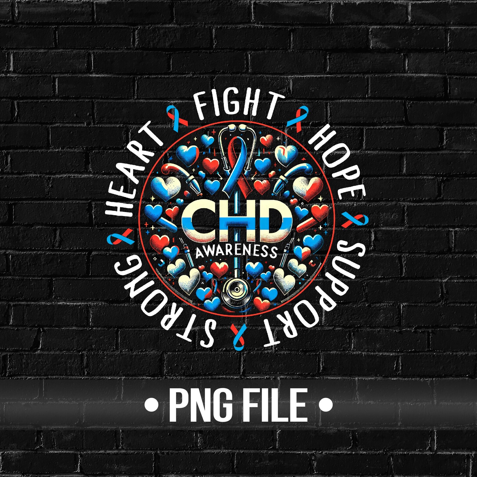 CHD Awareness SVG, Congenital Heart Disease Red Blue Ribbon Heart Tee ...