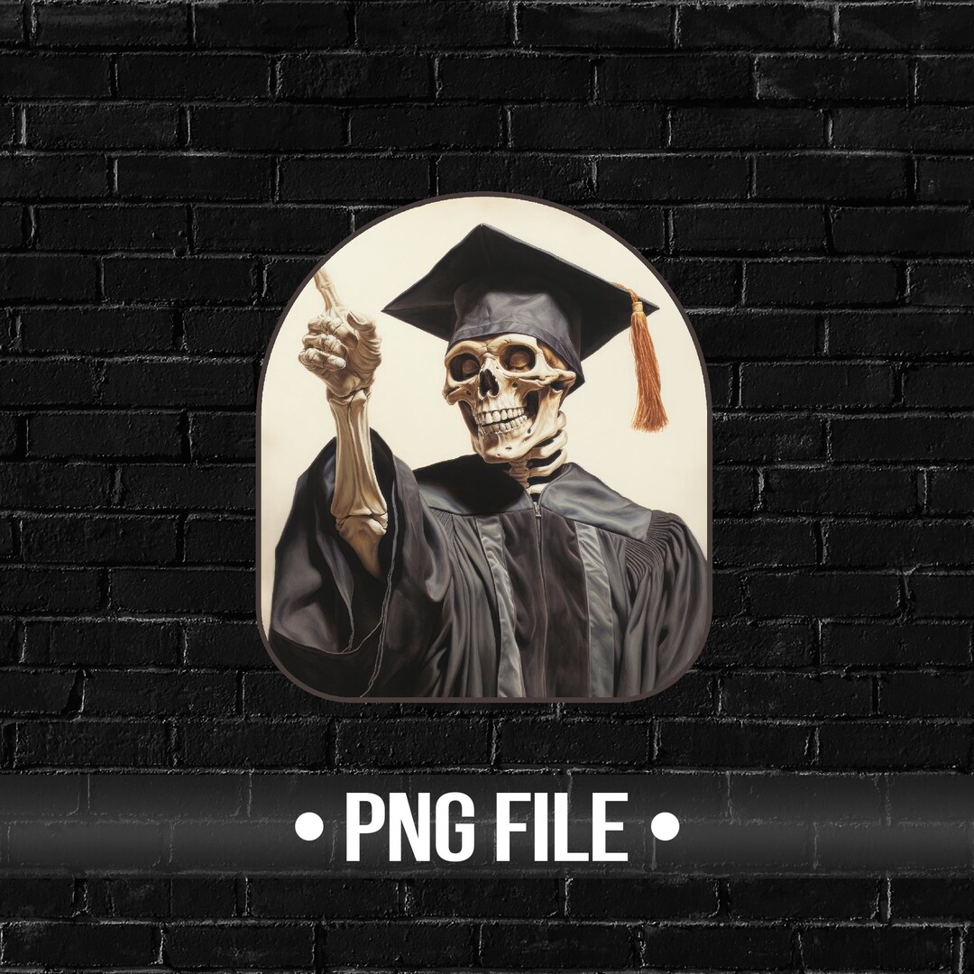 Graduate Skeleton Cap and Rock PNG Graduation Skeleton Costume - Etsy