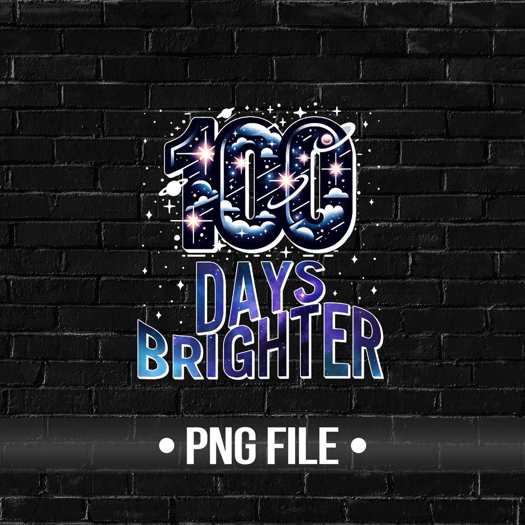 School SVG, 100 Days Brighter Stars Galaxy Design Tee, Back to School ...