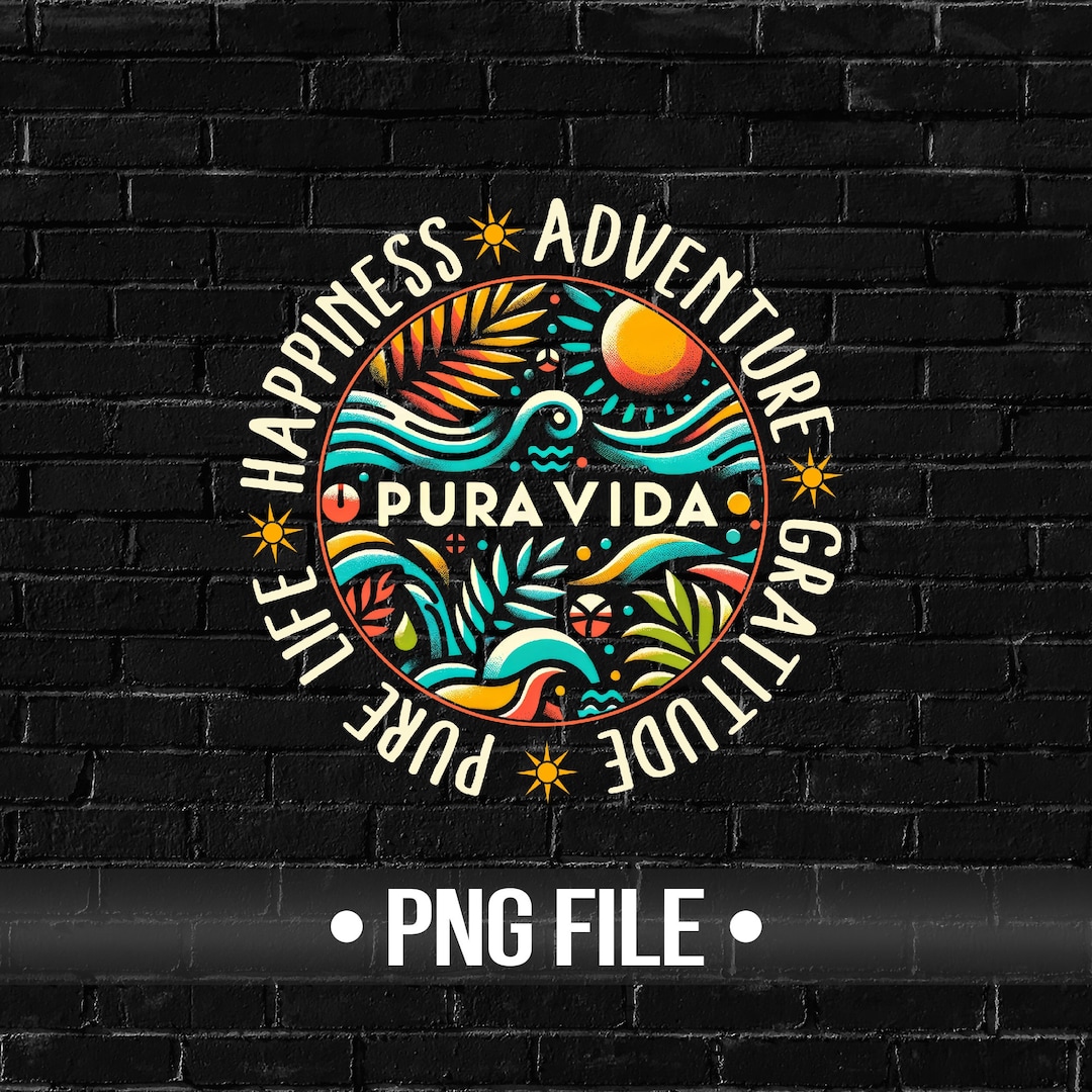 Costa Rica SVG, Pura Vida Pure Life Happiness Gratitude Tee, Relaxation ...