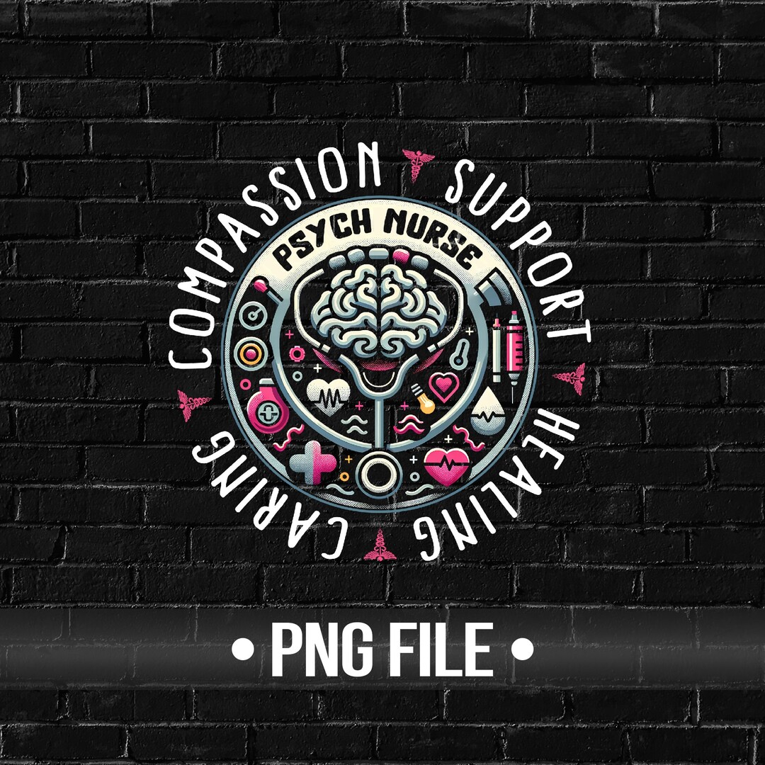 Nurse SVG, Psych Nurse Stethoscope Mental Health Icons Tee, Psychiatric ...