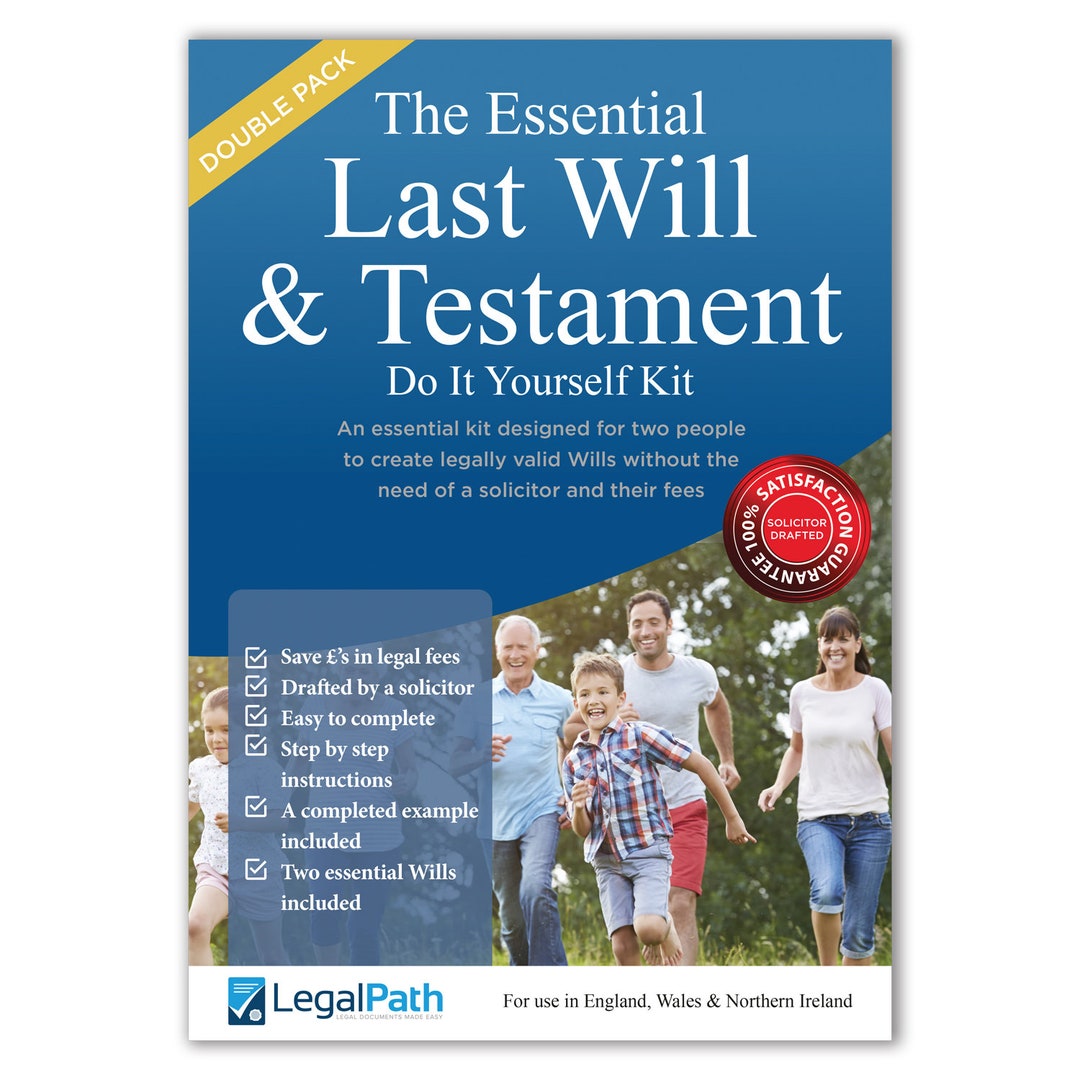 Double Pack Essential Last Will and Testament DIY Will Kit UK Really ...