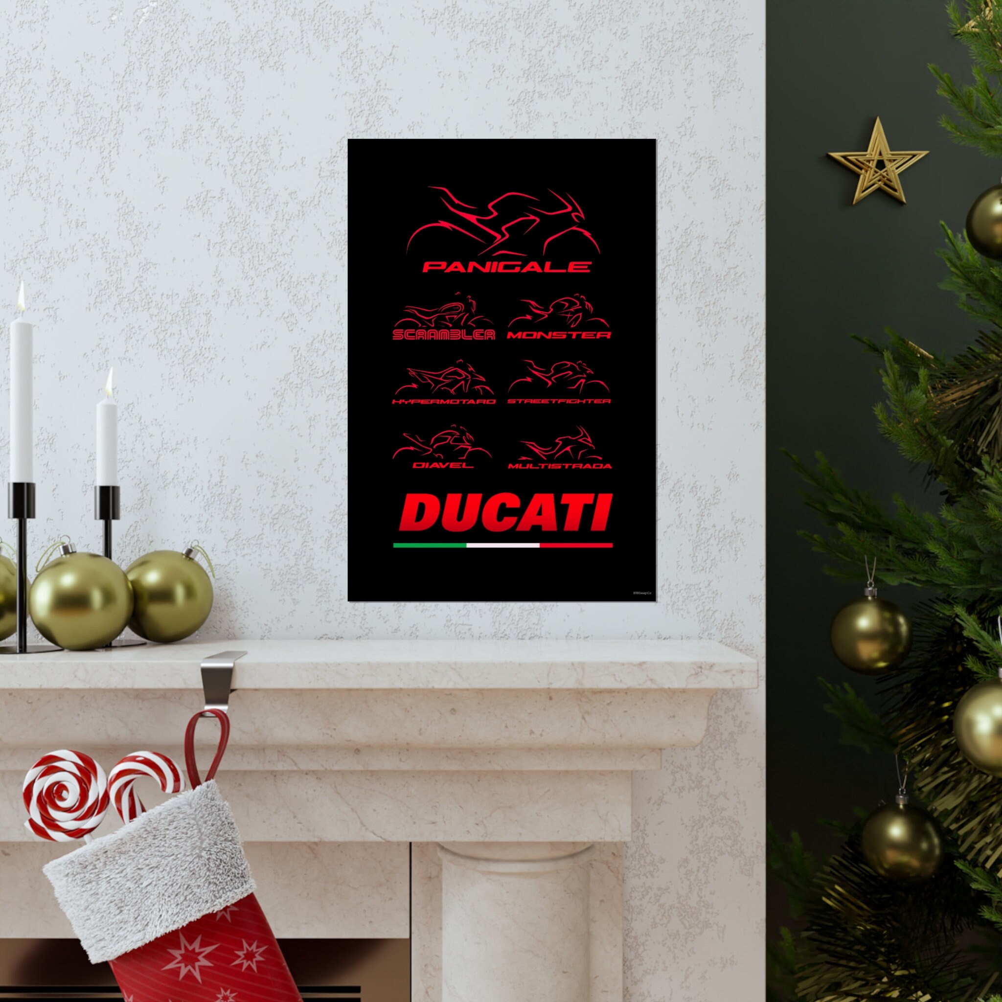 Ducati Motorcycle Line-up Poster: Modern Red Design (UNFRAMED) - Etsy