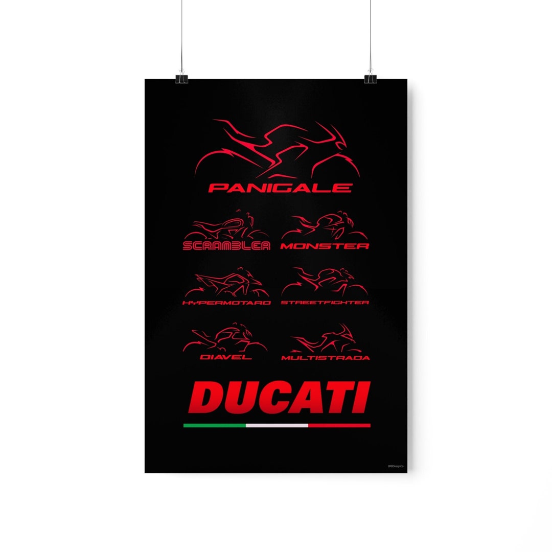 Ducati Motorcycle Line-up Poster: Modern Red Design (UNFRAMED) - Etsy