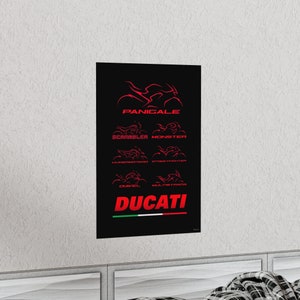Ducati Motorcycle Line-up Poster: Modern Red Design (UNFRAMED) - Etsy