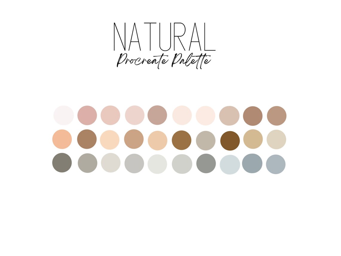 Natural Procreate Palette Procreate Swatches, Colour Swatches, 30 ...