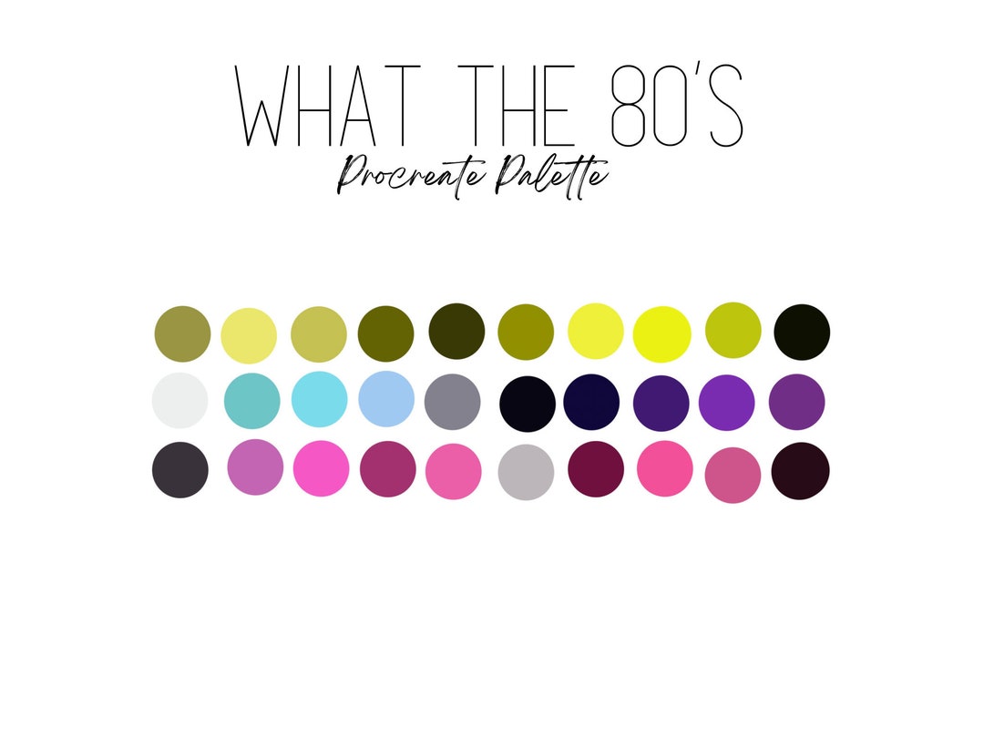 What the 80s Procreate Palette Procreate Swatches, Colour Swatches, 30 ...