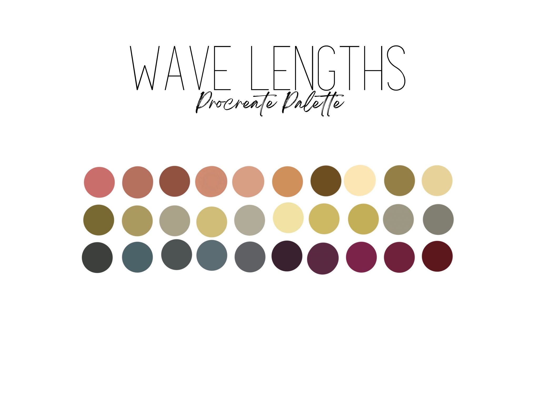 Wave Lengths Procreate Palette Procreate Swatches Colour - Etsy