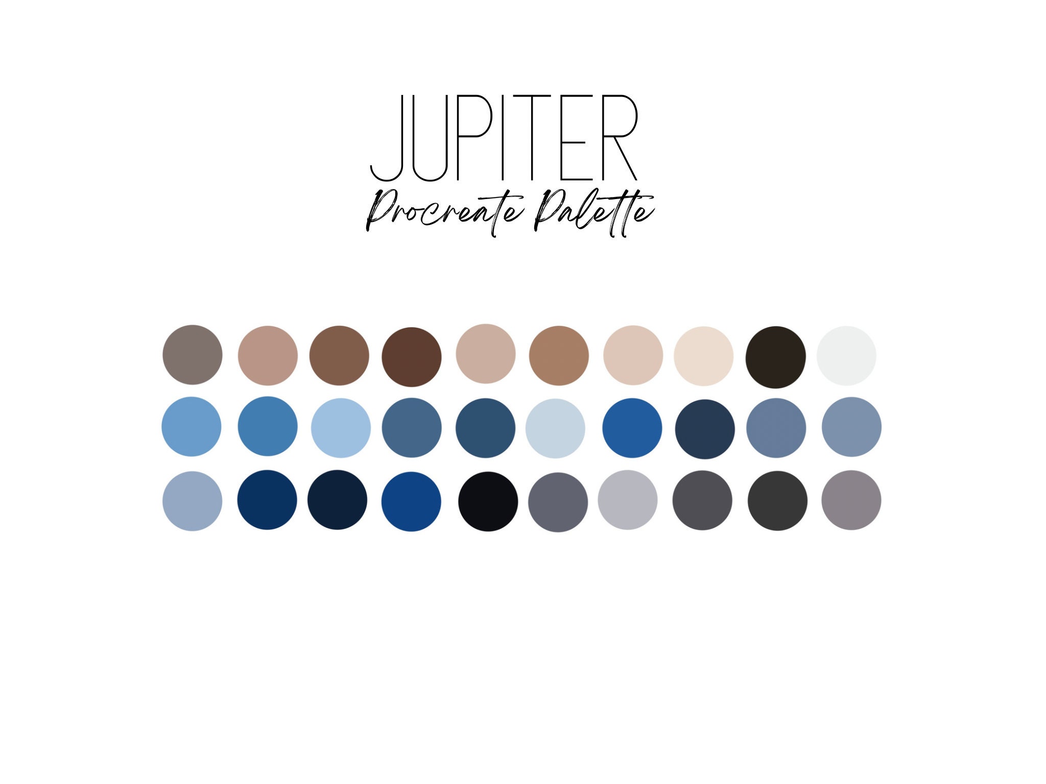 Jupiter Procreate Palette Procreate Swatches Colour - Etsy