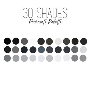 30 Shades Procreate Palette Procreate Swatches, Colour Swatches, 30 ...