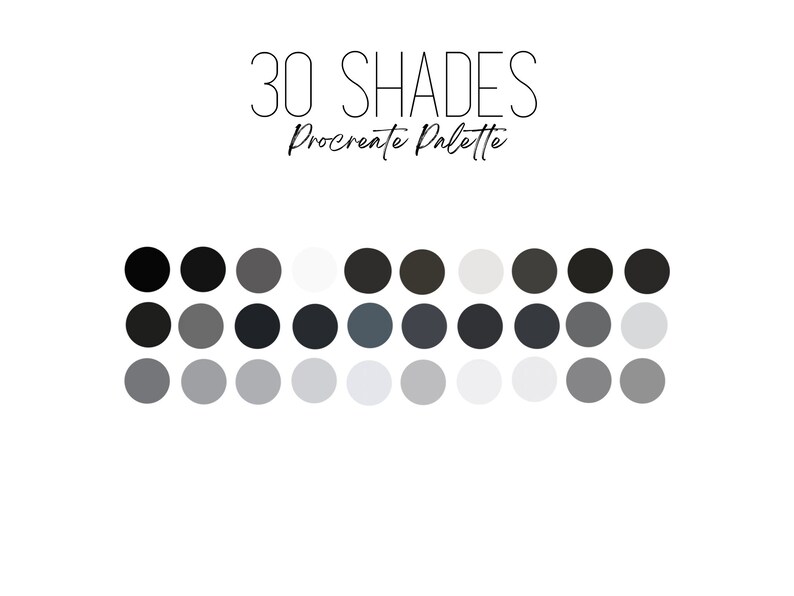 30 Shades Procreate Palette Procreate Swatches, Colour Swatches, 30 ...