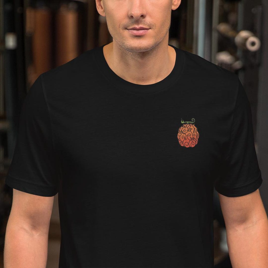 Flame-flame Devil Fruit Embroidered T-shirt | Straw Hat | Mera Mera No ...