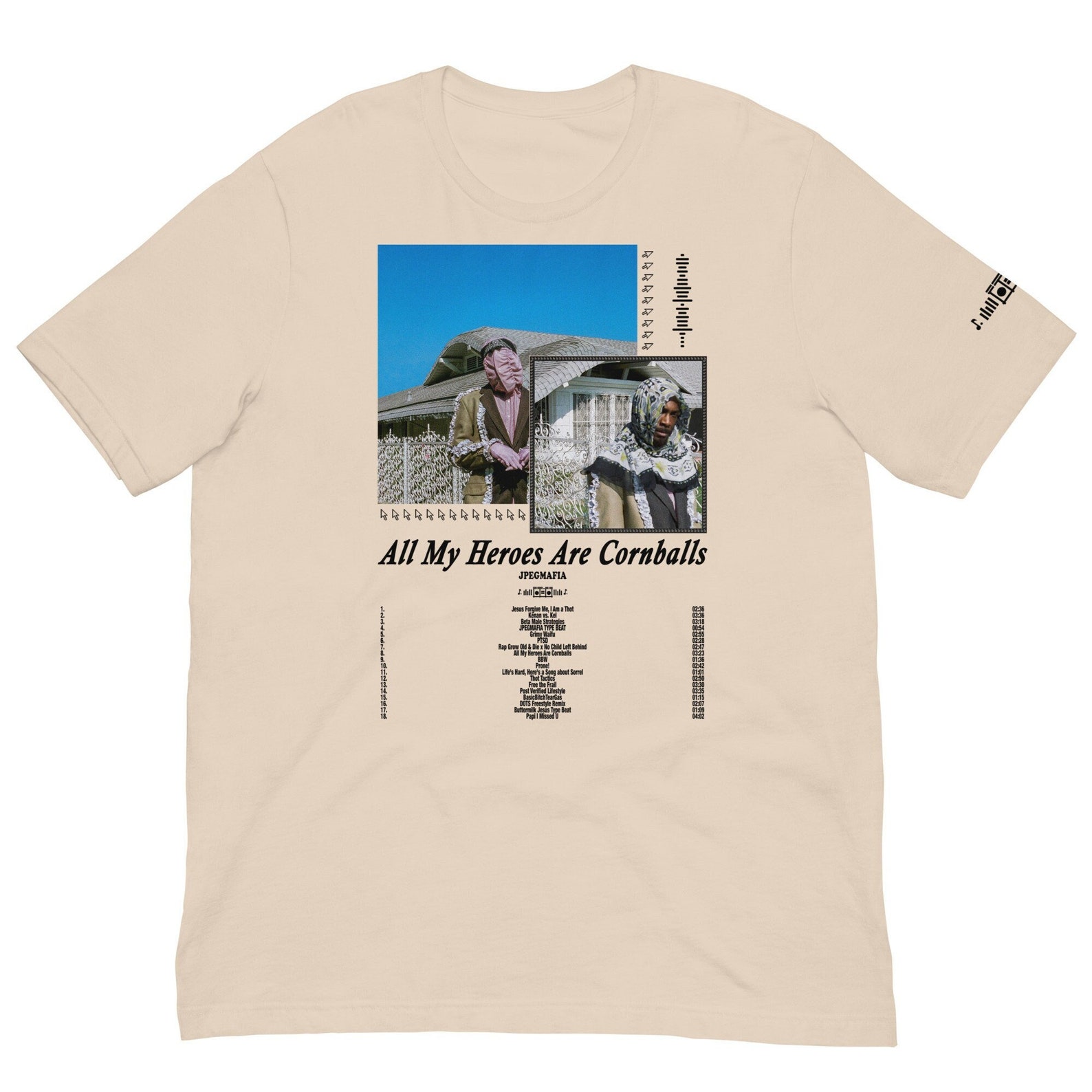 JPEGMAFIA All My Heroes Are Cornballs Unisex T-shirt, White, Beige - Etsy