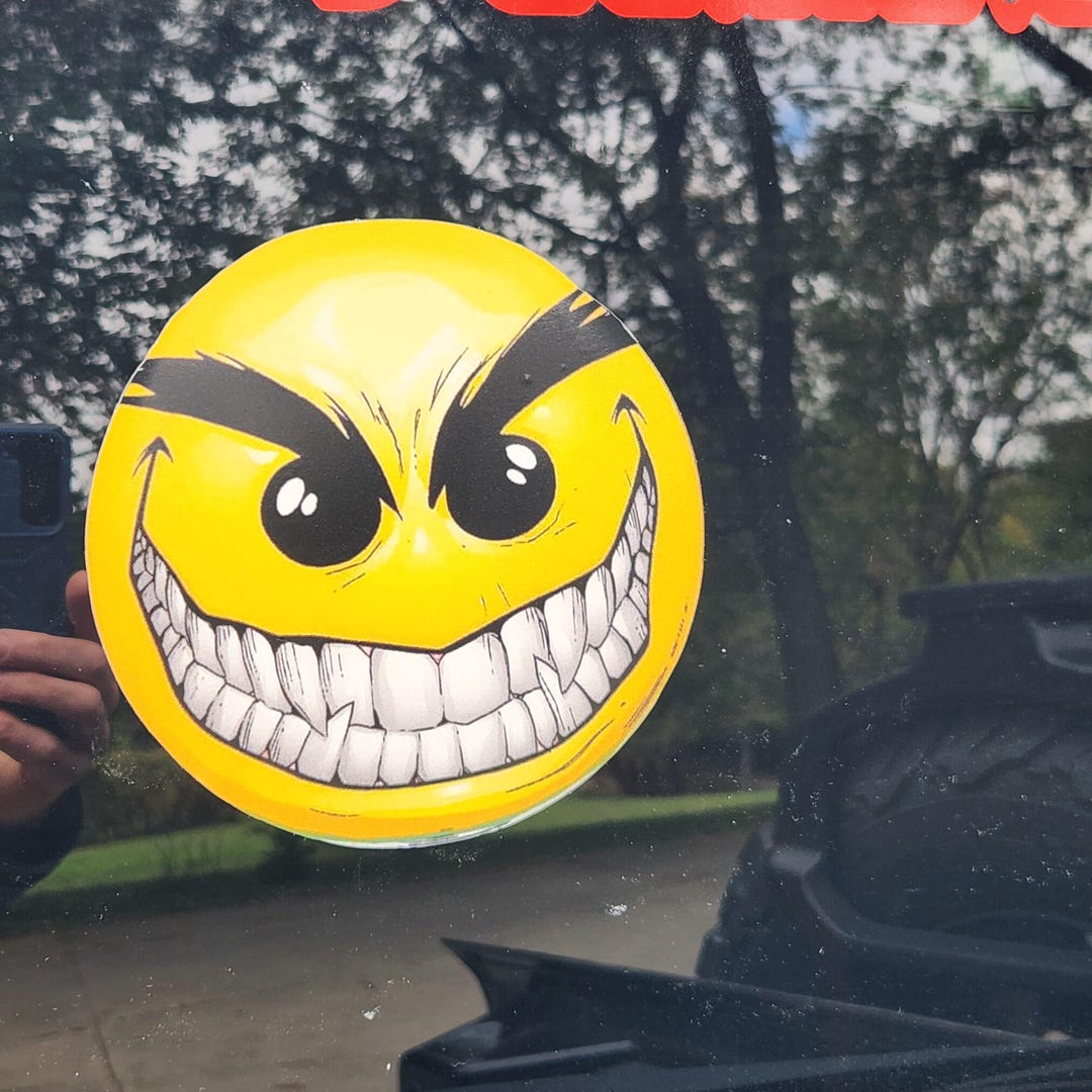 Yellow Angry Mean Face Decal / Sticker Great for Cup Car Truck or SUV ...