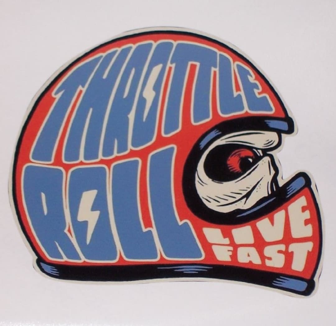 Throttle Roll BIKER Skull Decal / Sticker Great for Car Truck or SUV ...