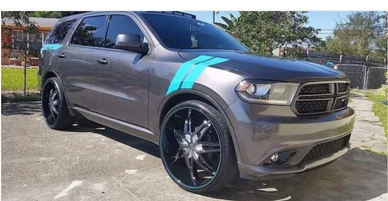 4" Fender & Hood Hash Mark Stripes FIT ALL Model 2009- UP Dodge Durango ...