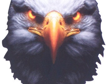 Angry Eagle Head Star American Flag Decal / Sticker Great for Car Truck ...
