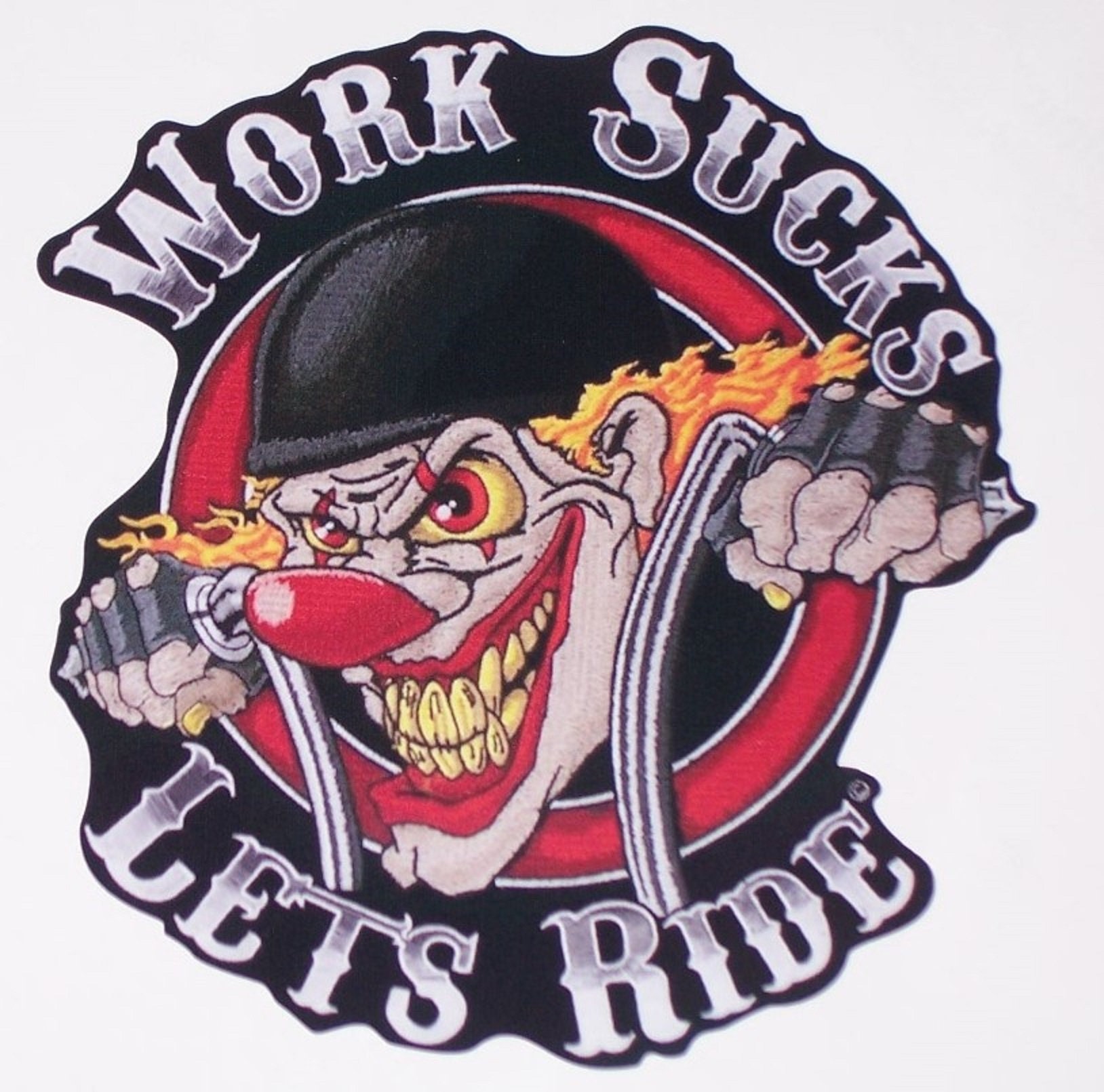 Work Sucks Lets Ride Joker Skull Decal / Sticker Great for Car - Etsy