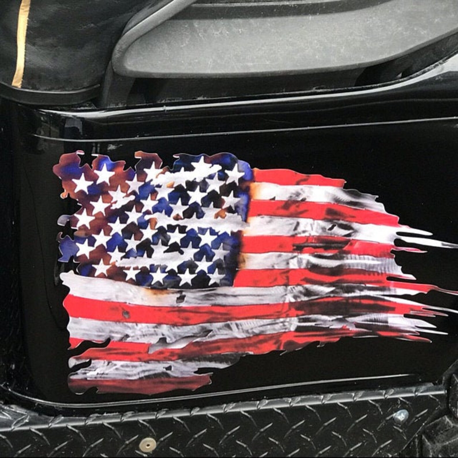 Waving Tattered / Ripped American Flag 1 Decal / Sticker - Etsy