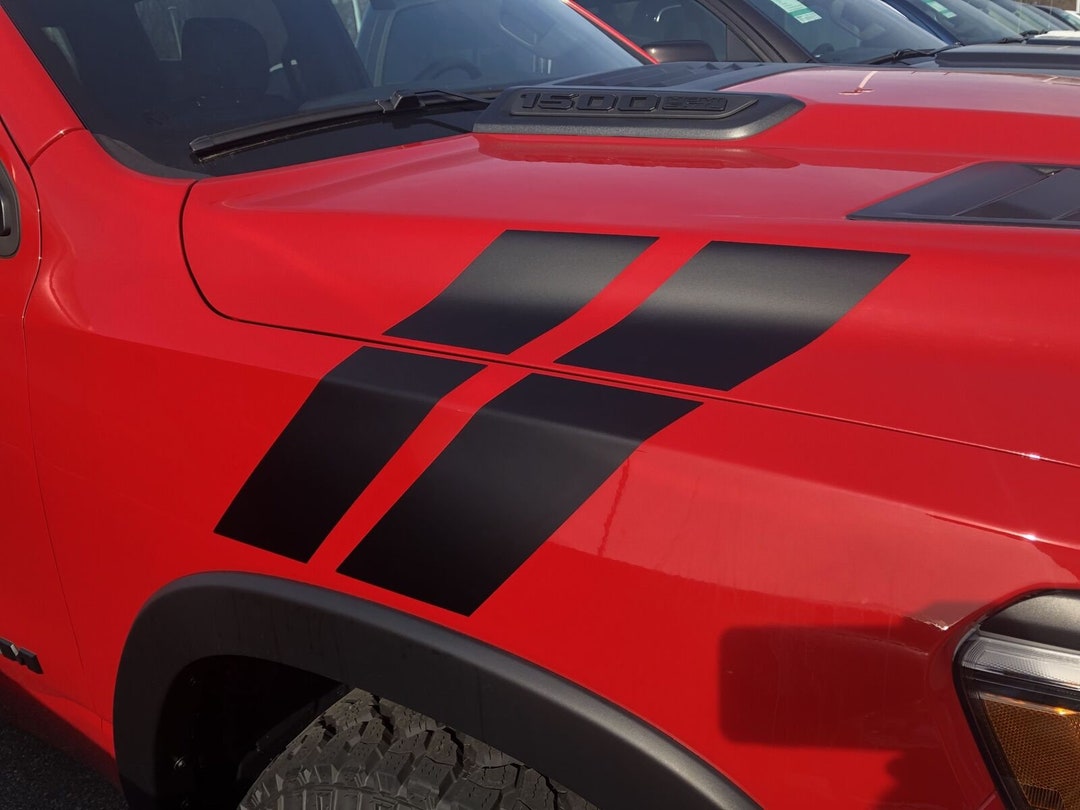 Fender Hood Hash Mark Stripes FIT ALL Model 2019 - UP Dodge Ram 1500 ...