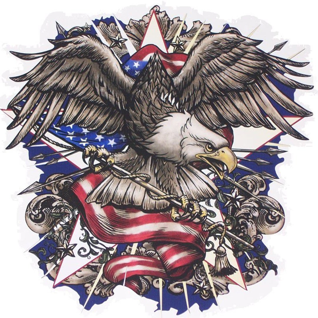 Angry Eagle Holding Arrow American Flag Decal / Sticker Great for Car ...
