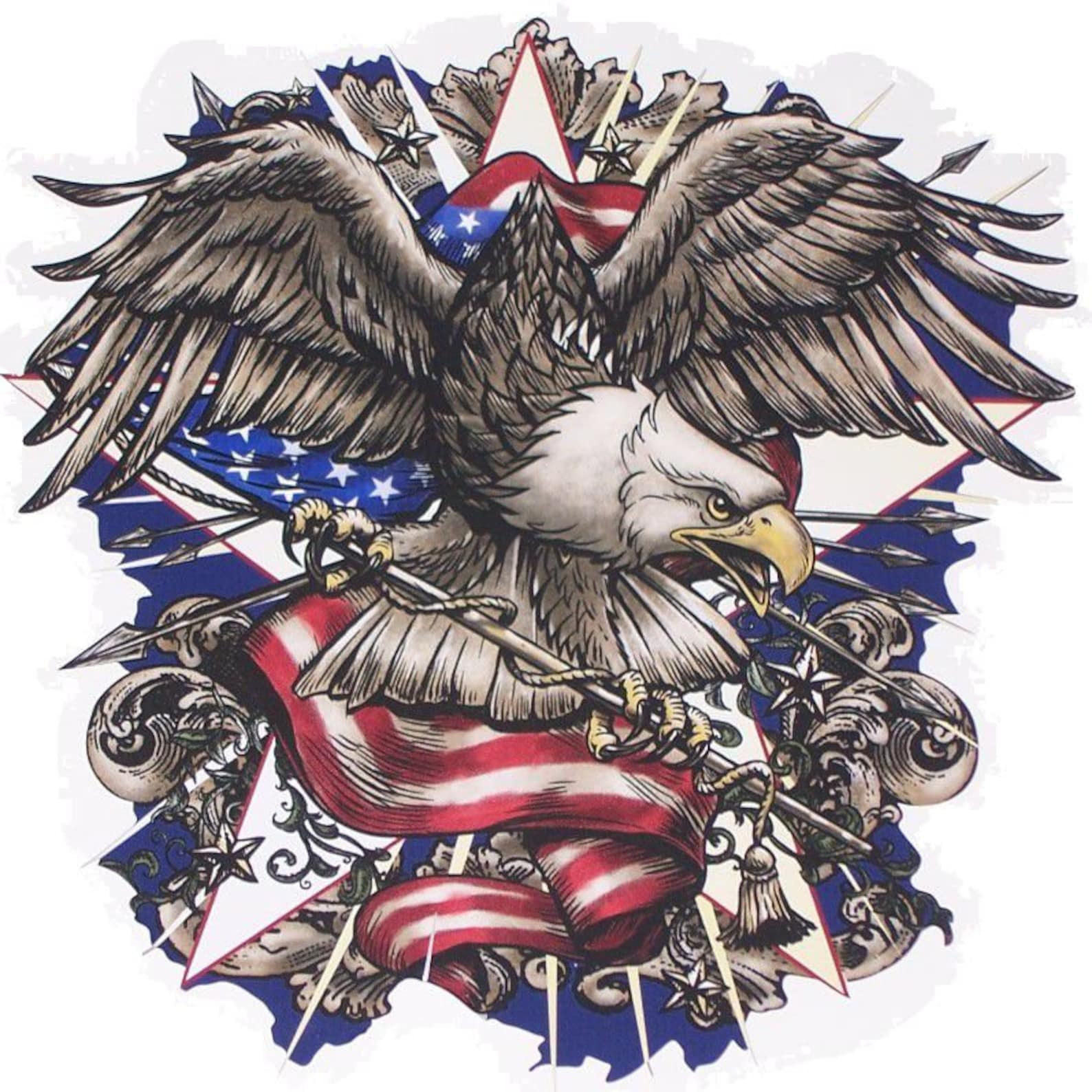 Angry Eagle Holding Arrow American Flag Decal / Sticker Great for Car ...